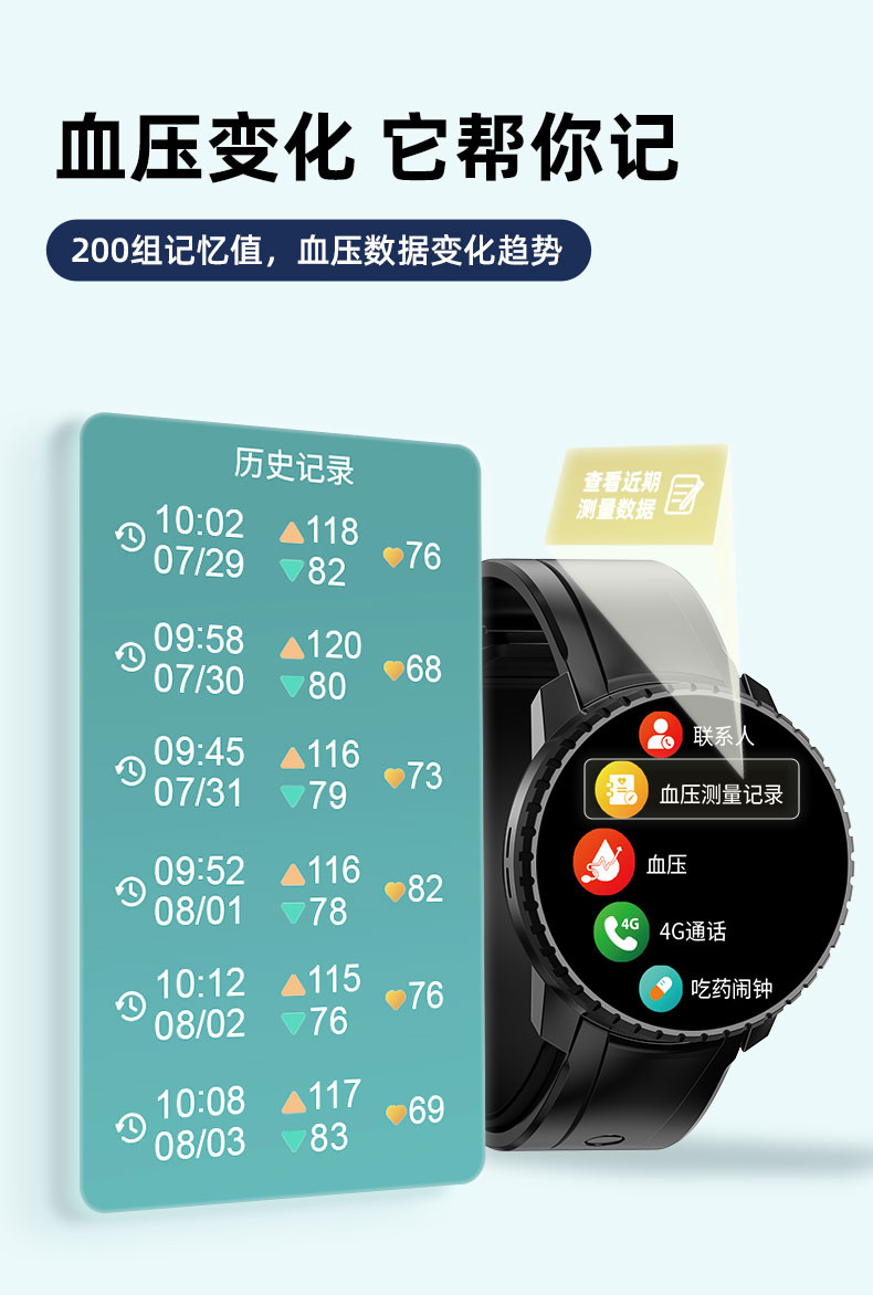 VC60血压智能4G独立通话定位手表 - Lurogef